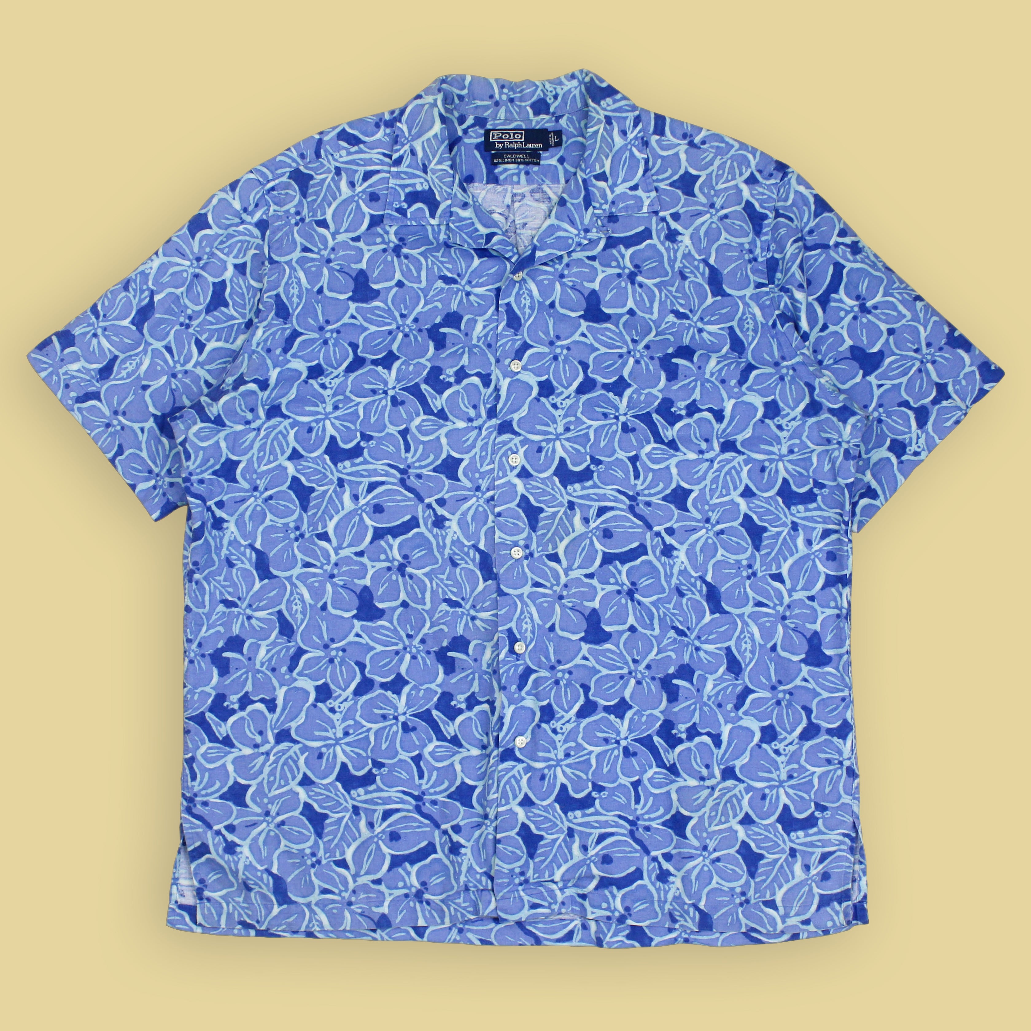 Polo Ralph Lauren Floral Print Cotton Linen Caldwell Loop Collar Shirt ...